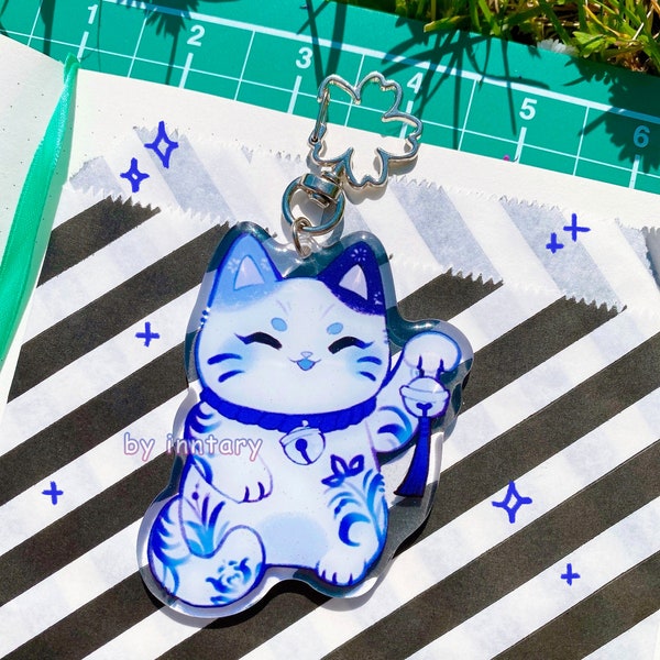 Lucky Cat Charm - Etsy