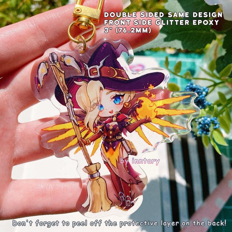 Mercy Overwatch 2 Keychain | Witch Mercy Keychain | Mercy Main Charm ...