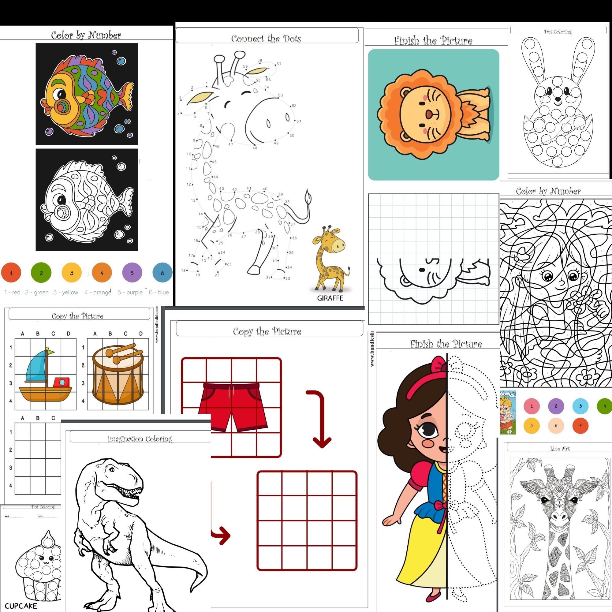 Kindergarten Learning Bundle Fun Worksheets Kids Pre School Activity ...