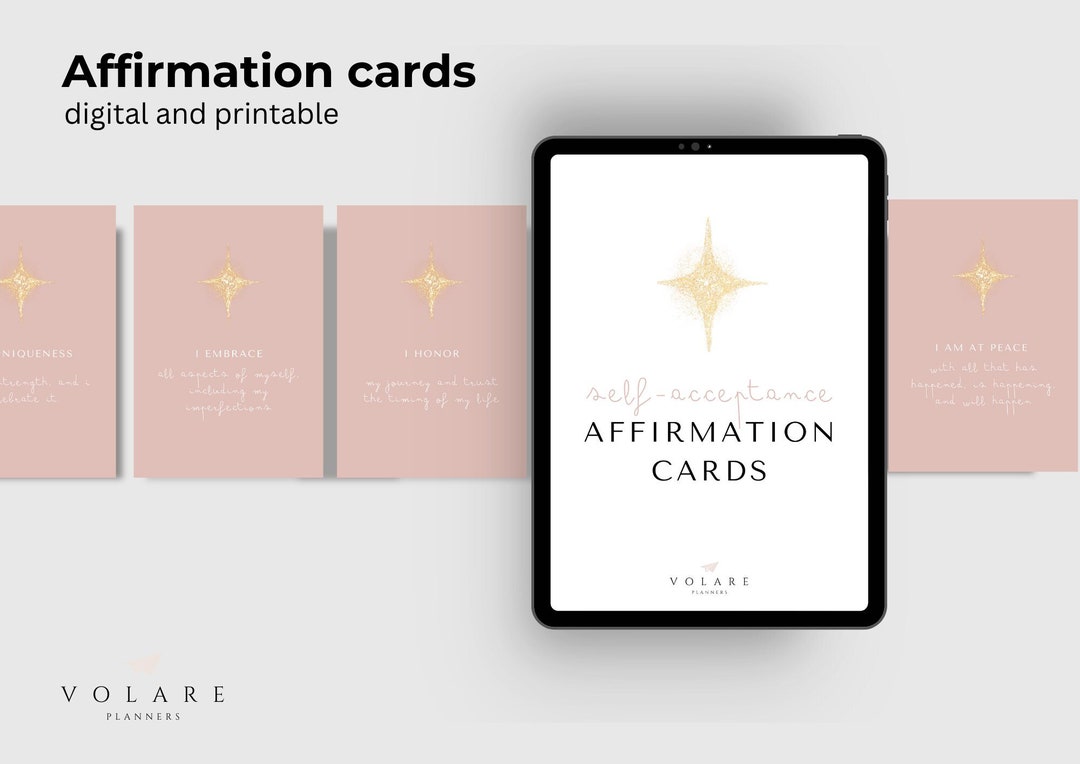 Affirmation Cards for Self-acceptance - Etsy