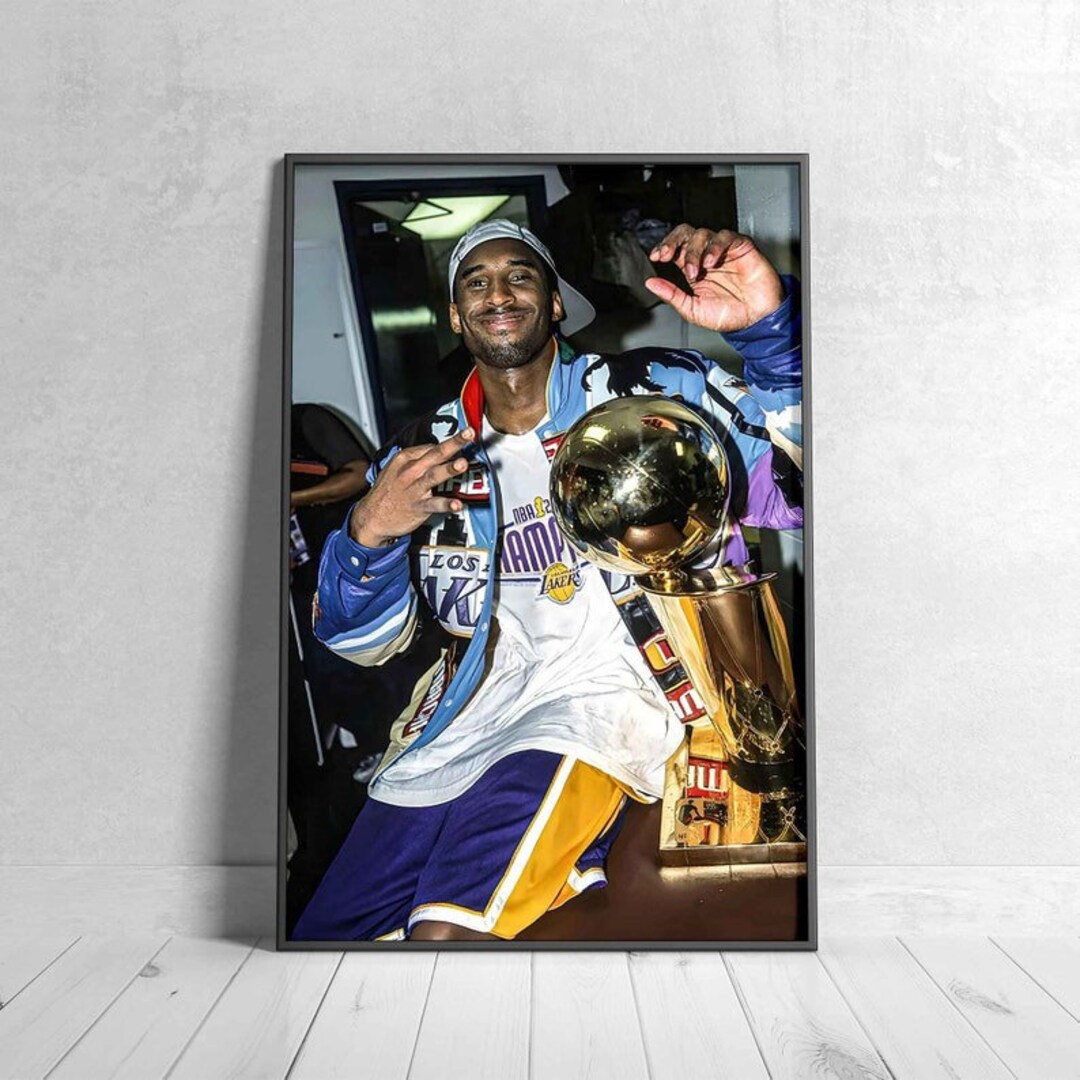 Kobe Bryant Poster, Mamba Mentality, NBA Lakers Championship Wall Art ...