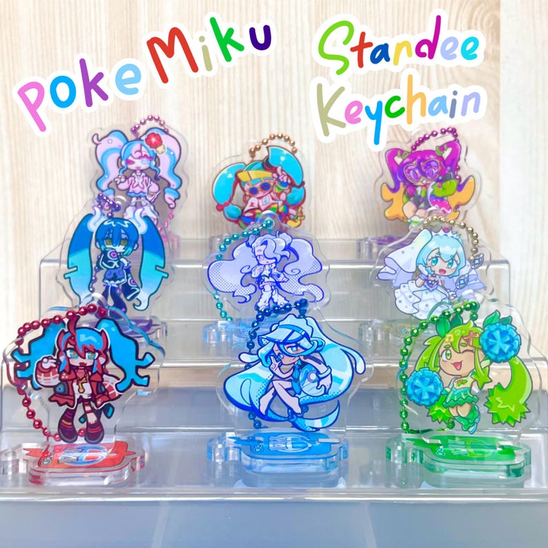 Project Voltage Pokemiku Hatsune Miku Acrylic Standee Keychains - Etsy
