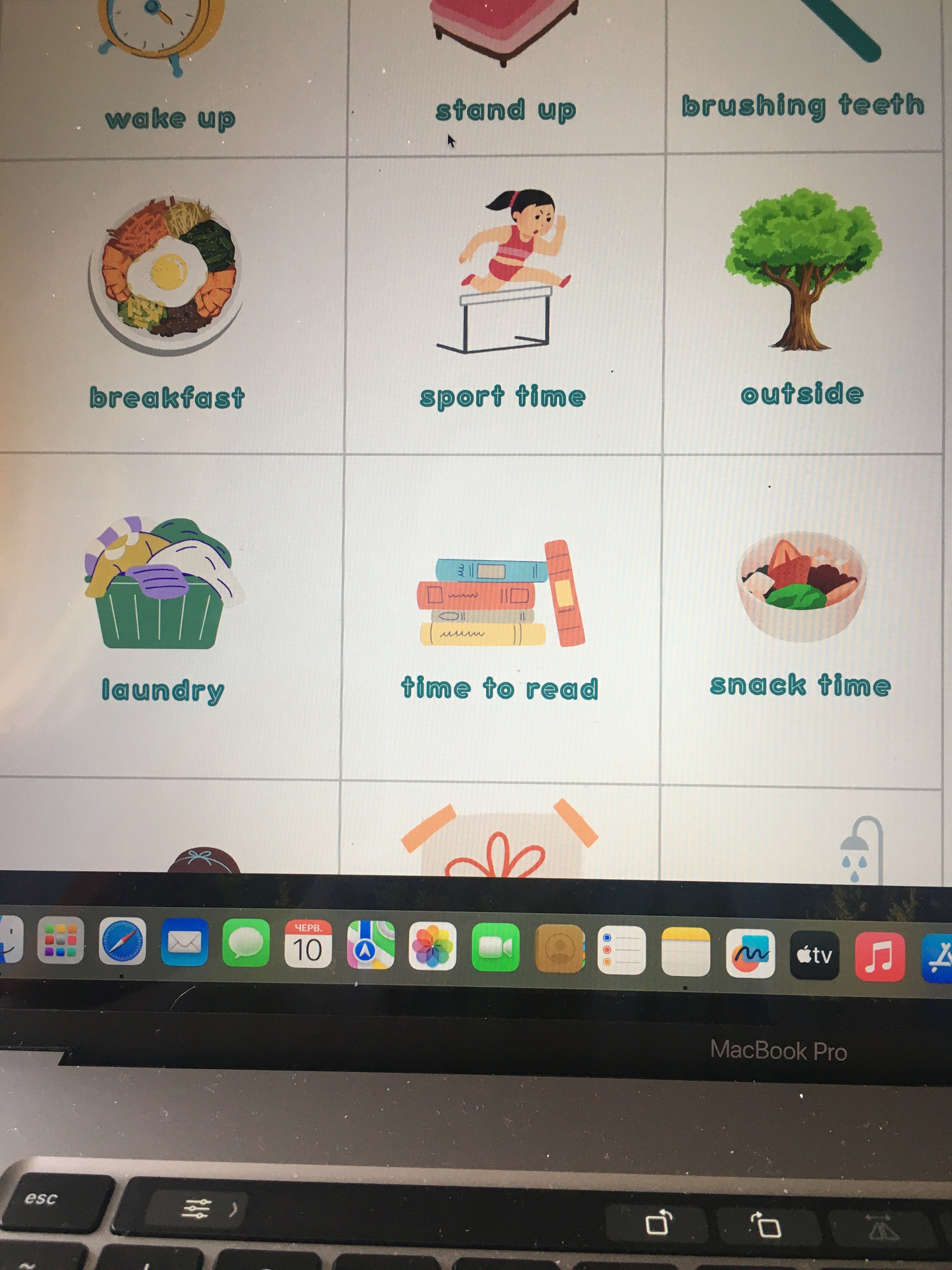 Clip Art Table of Daily Routine for Babies, Children Daily Rhythm ...