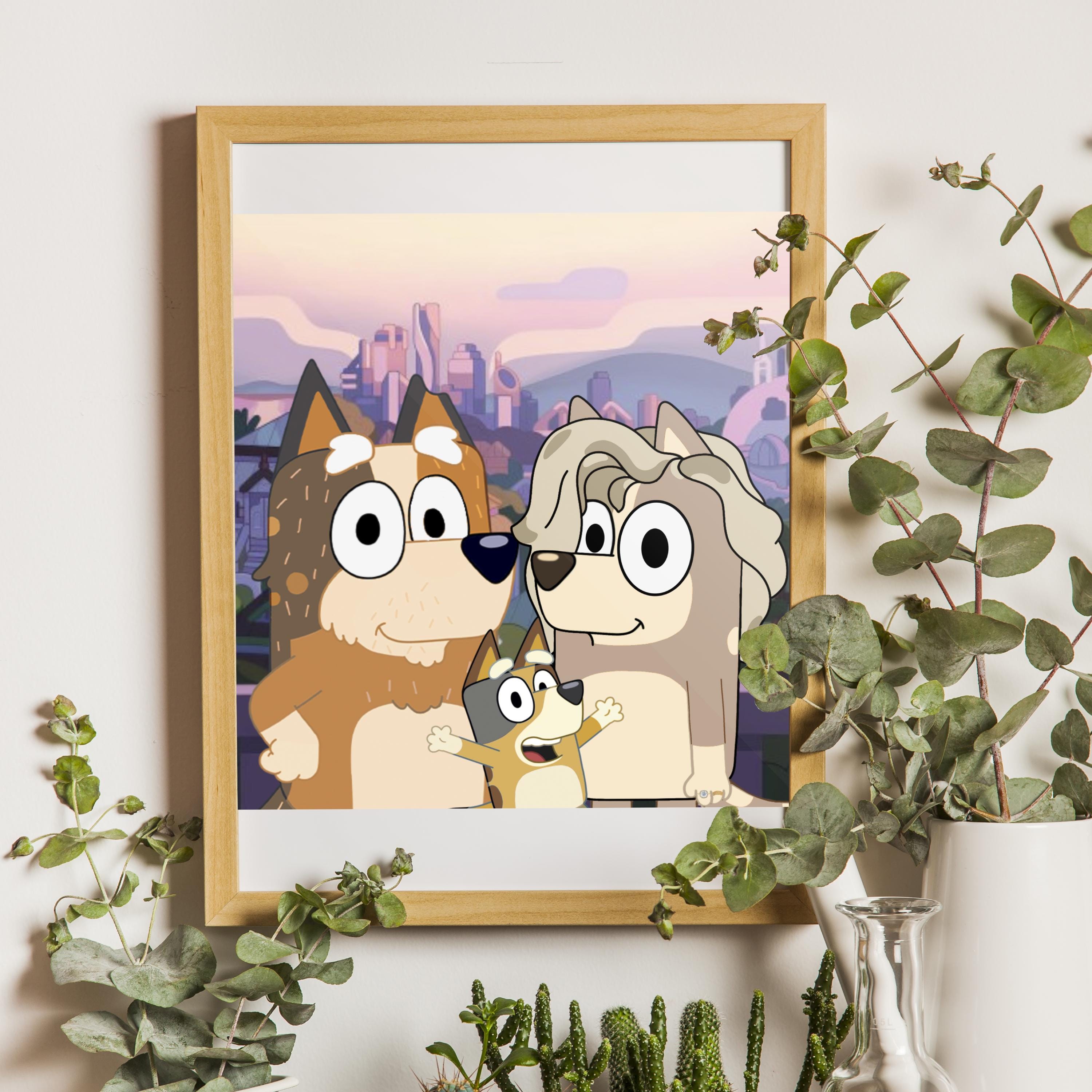 Bluey Family Portraits Custom Bluey Portraits Bluey Style Gift Digital ...