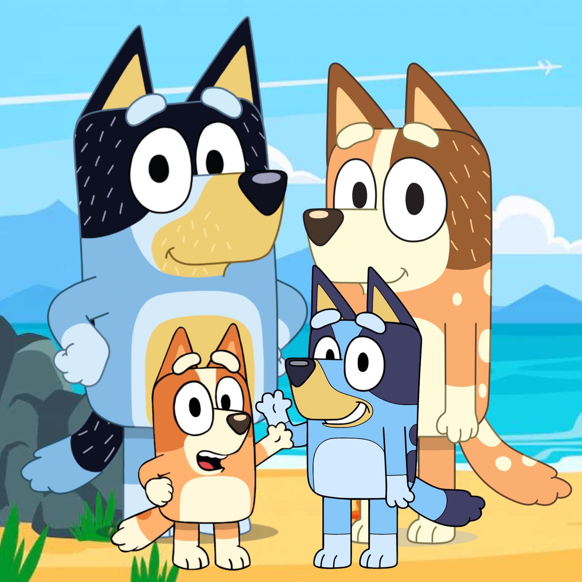 Bluey Family Portraits Custom Bluey Portraits Bluey Style Gift Digital ...