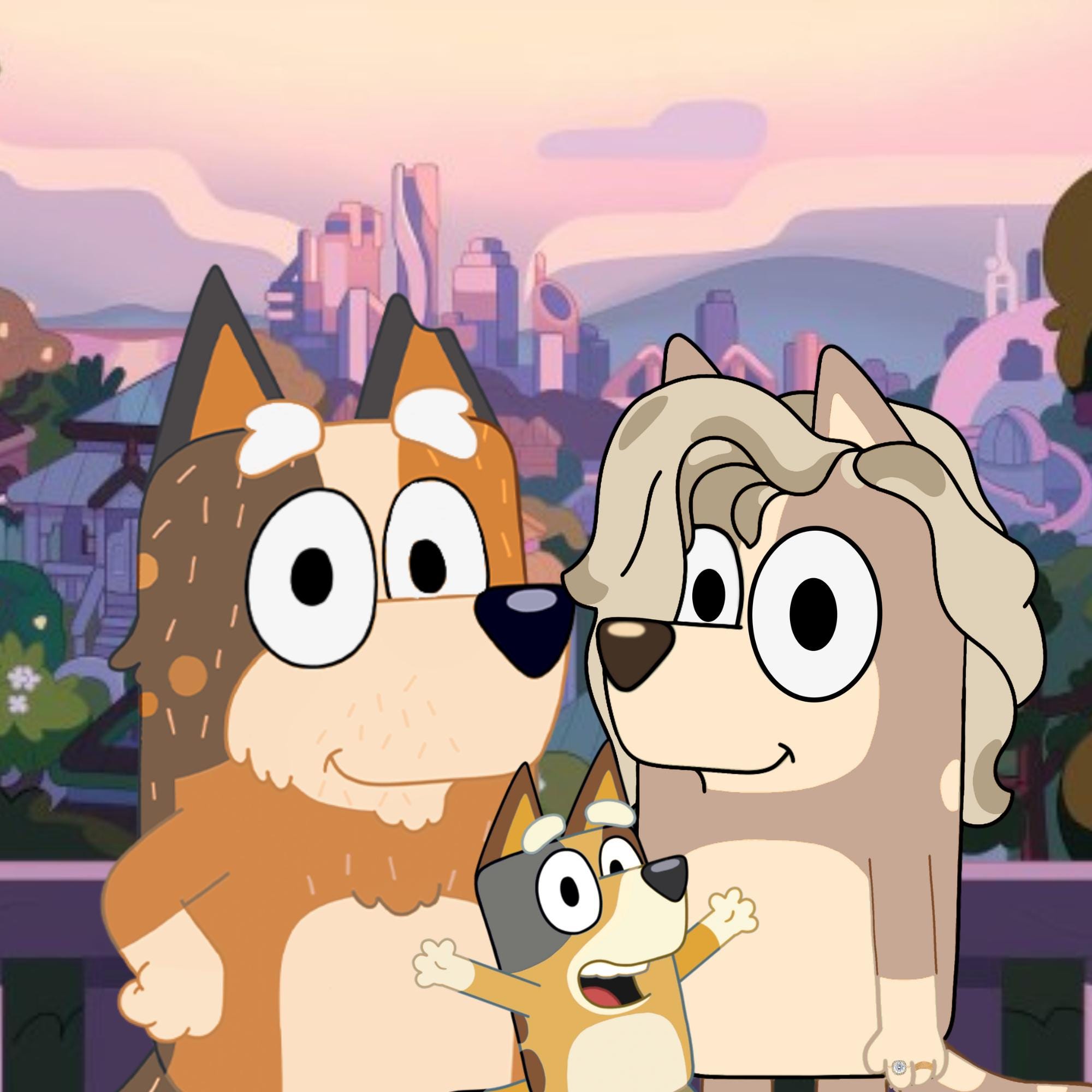 Bluey Family Portraits Custom Bluey Portraits Bluey Style Gift Digital ...