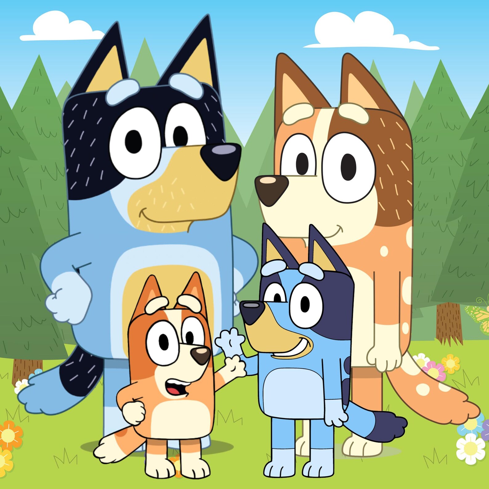 Custom Bluey Family Portrait – Personalized Bluey Style Art Print ...