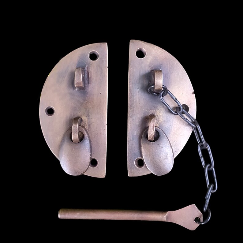 2.95 Vintage Latch Lock Solid Brass Classic Round Chinese Retro Round ...