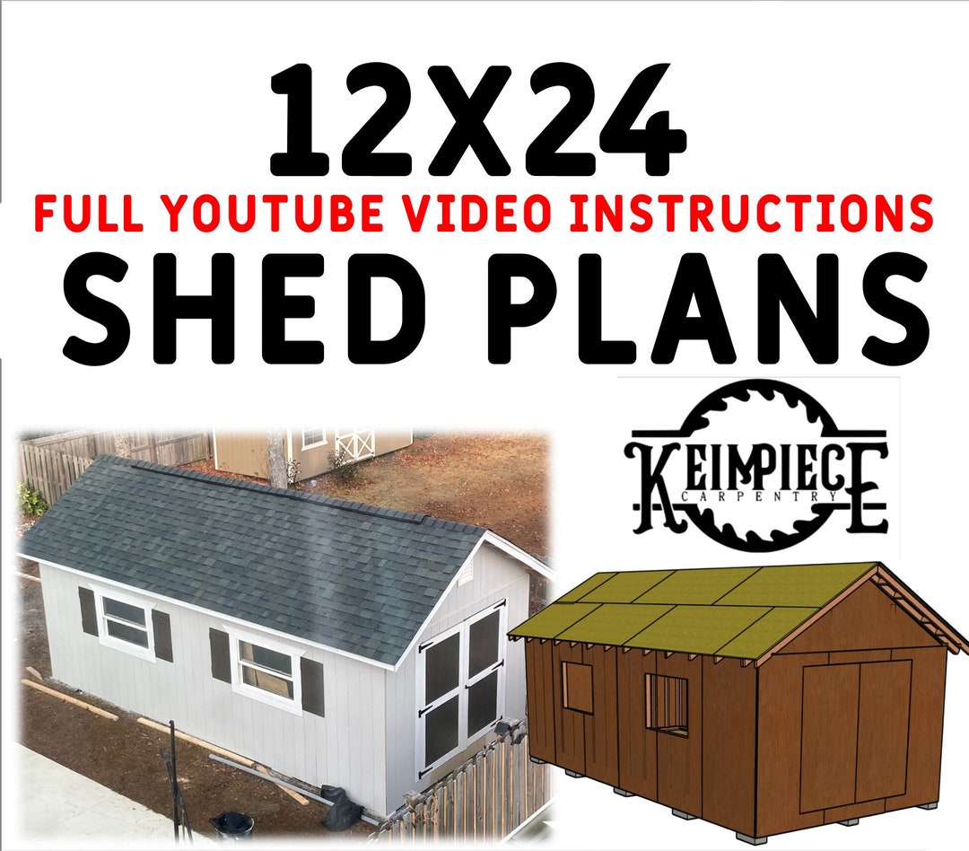 Shed Build Plans 12 X 24 - Etsy