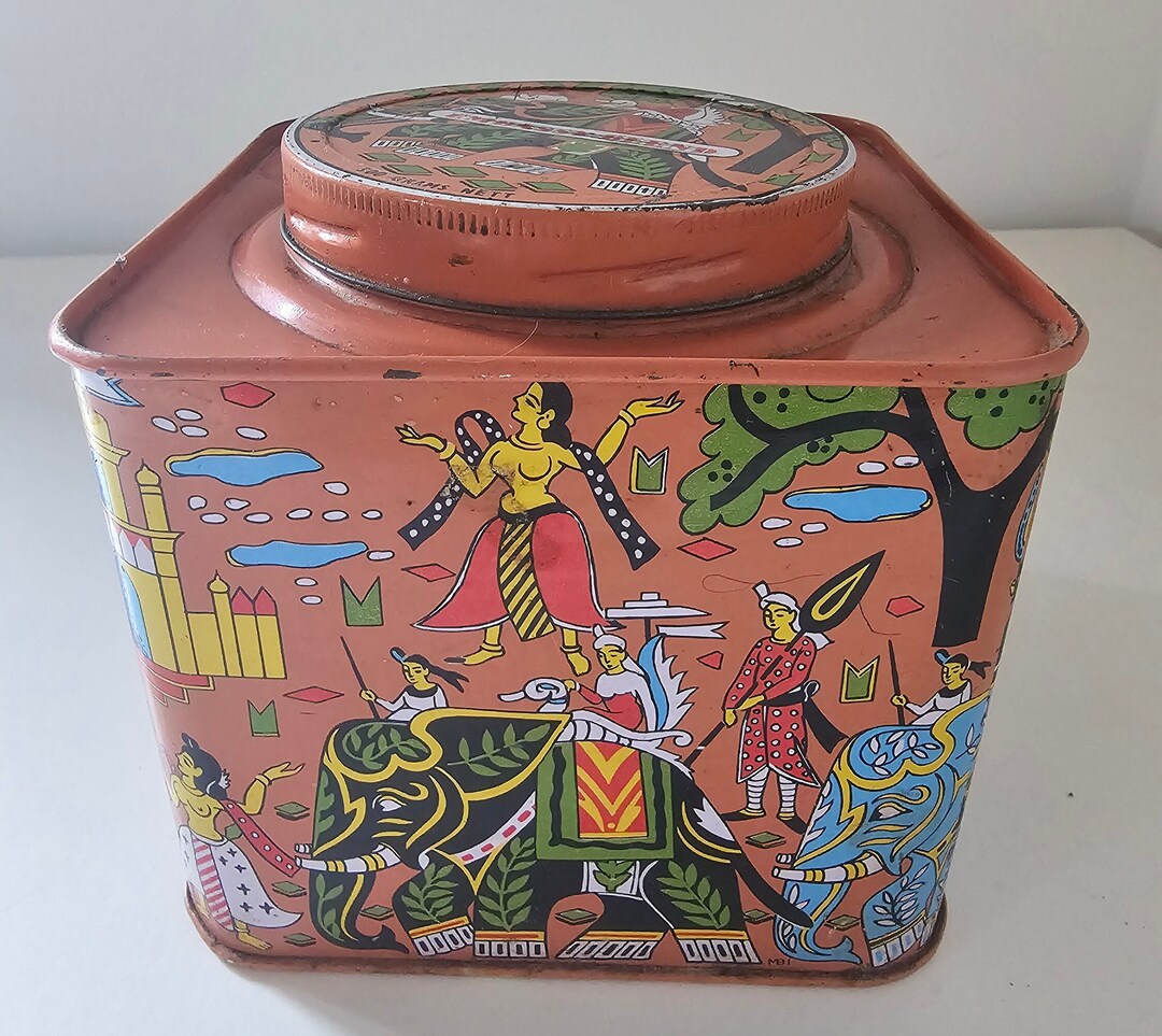 Vintage Old Indian Tin Metal Tia Box Josh's Embassy Blend Masons Tosh's ...