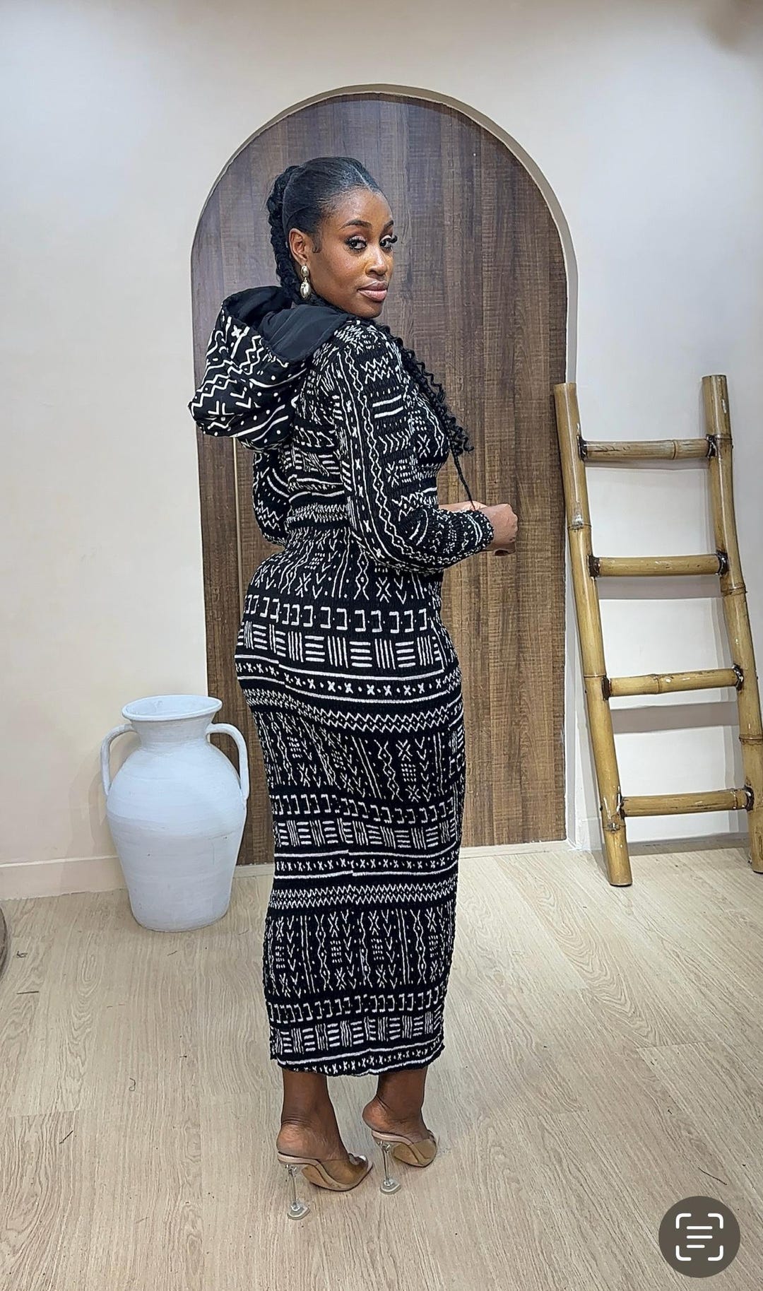 ASANTEWA African Print Smocked Hoodie Maxi Long Sleeves Dress - Etsy
