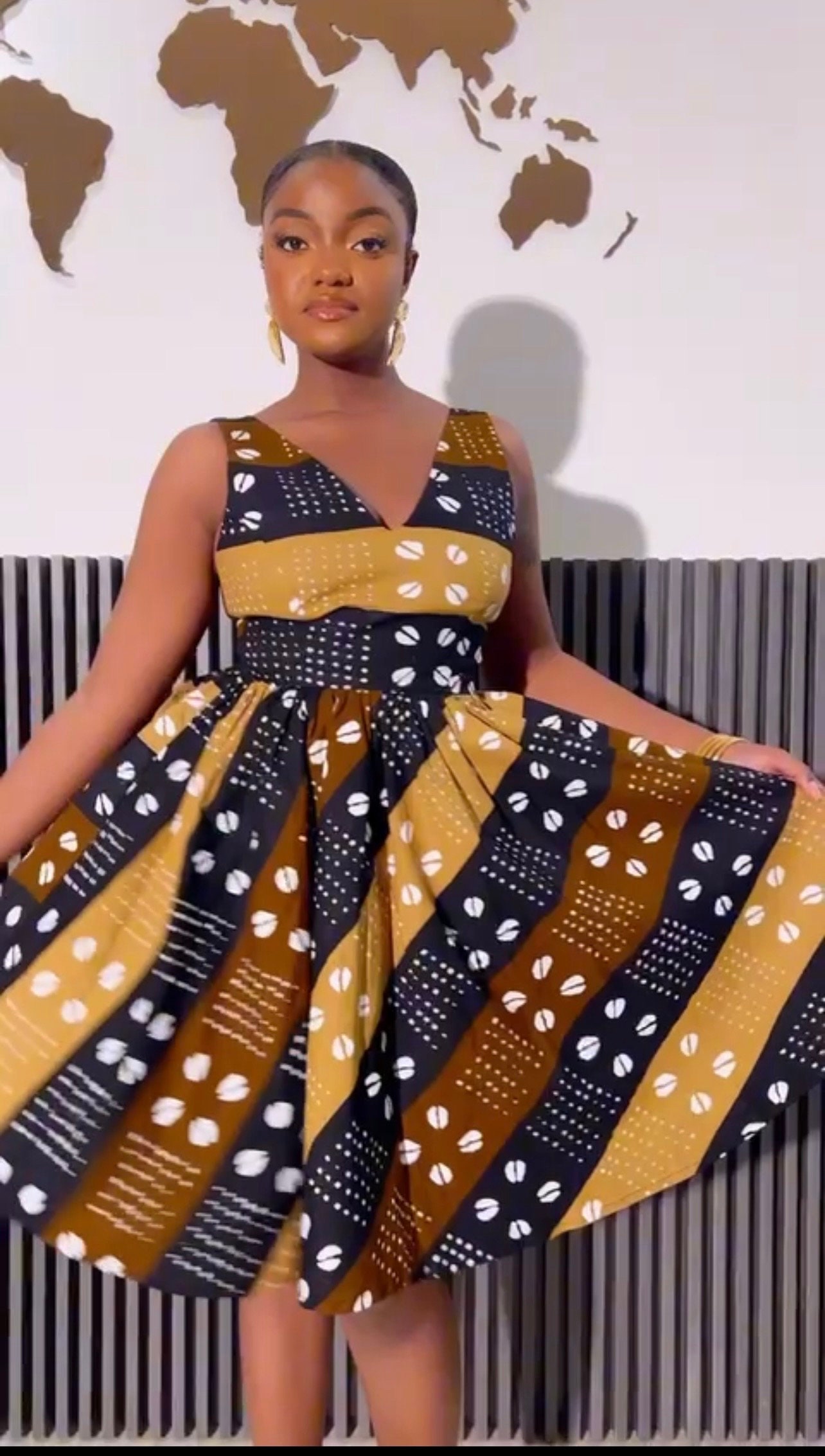 FARA Women's African Print Flare Dress. African Tribal Print Dress. African Plus Size Dress ...