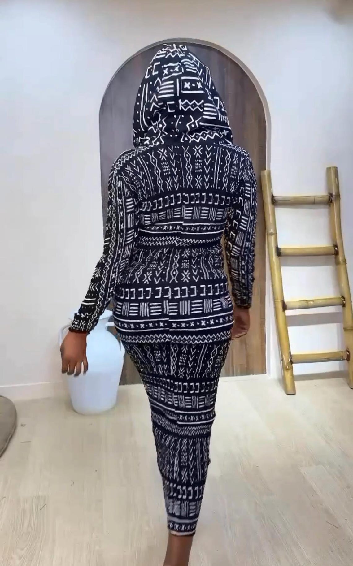 ASANTEWA African Print Smocked Hoodie Maxi Long Sleeves Dress - Etsy