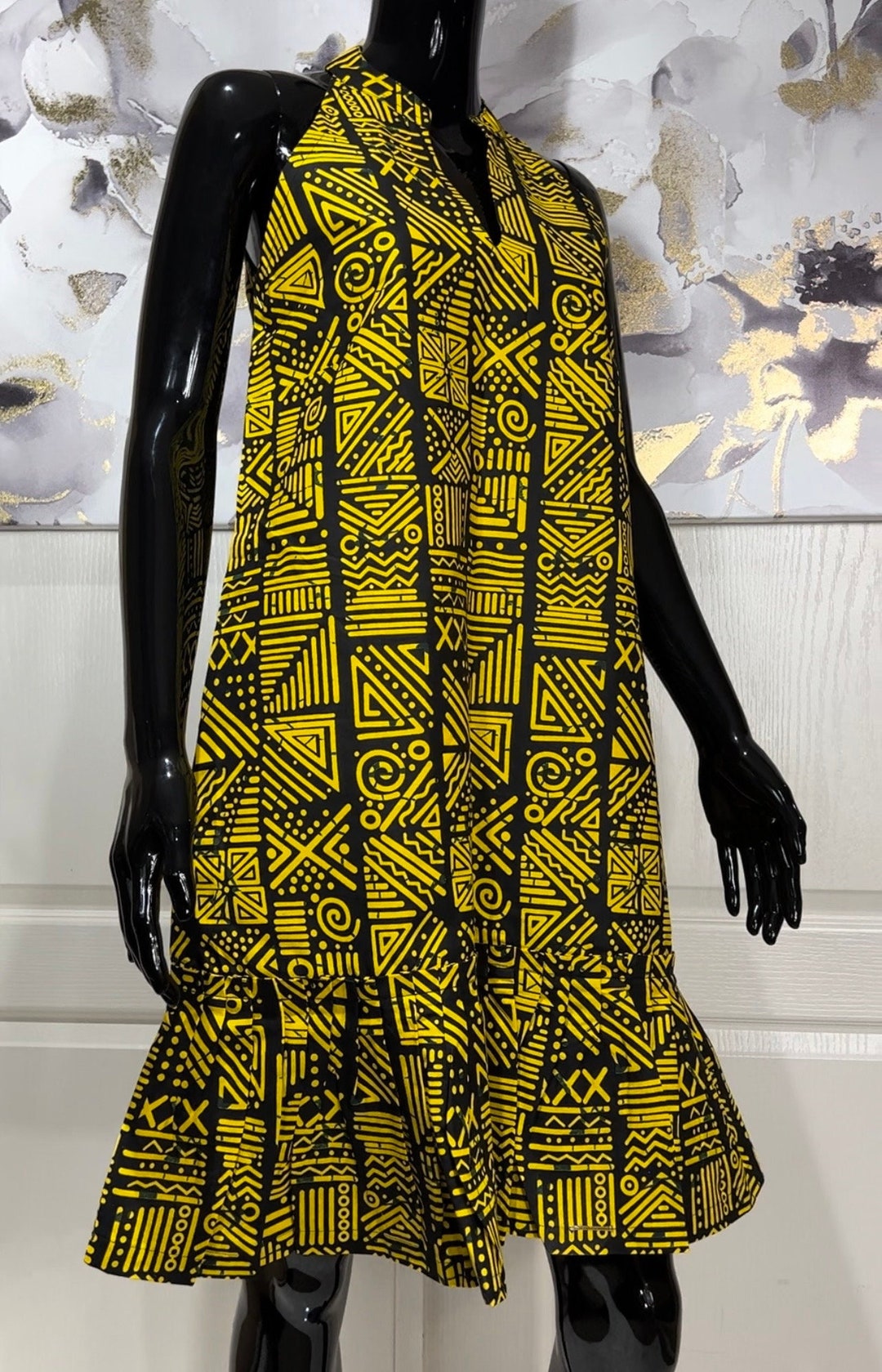 AZA Women's African Print Mini Dress. African Tribal Print Mini Dress ...