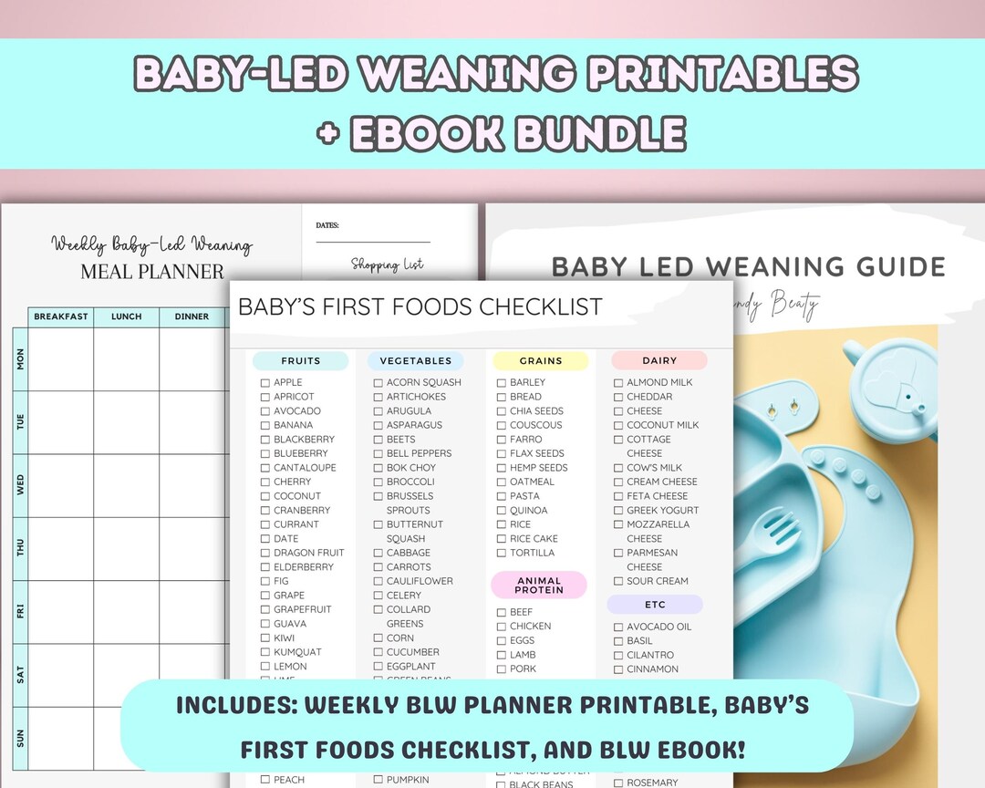 Baby Food Tracker, Baby Meal Planner, First Food Checklist, Printable ...