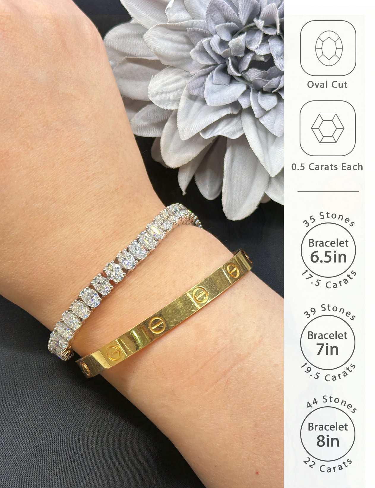 Moissanite Tennis Bracelet for Women Diamond Wedding Jewelry Bridal ...