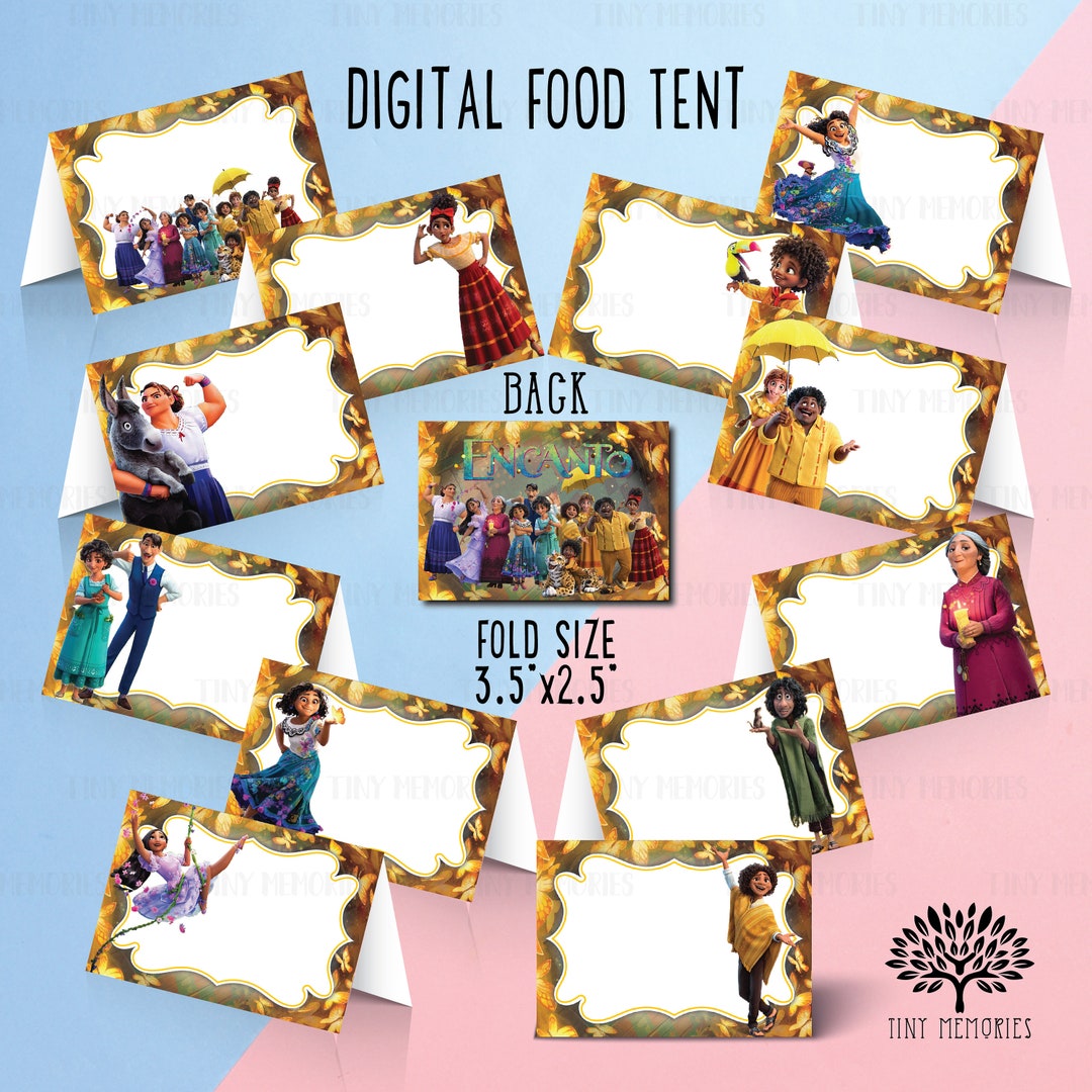 Instant Download Digital Encanto Food Tent, Favor Tags Encanto Goodie ...