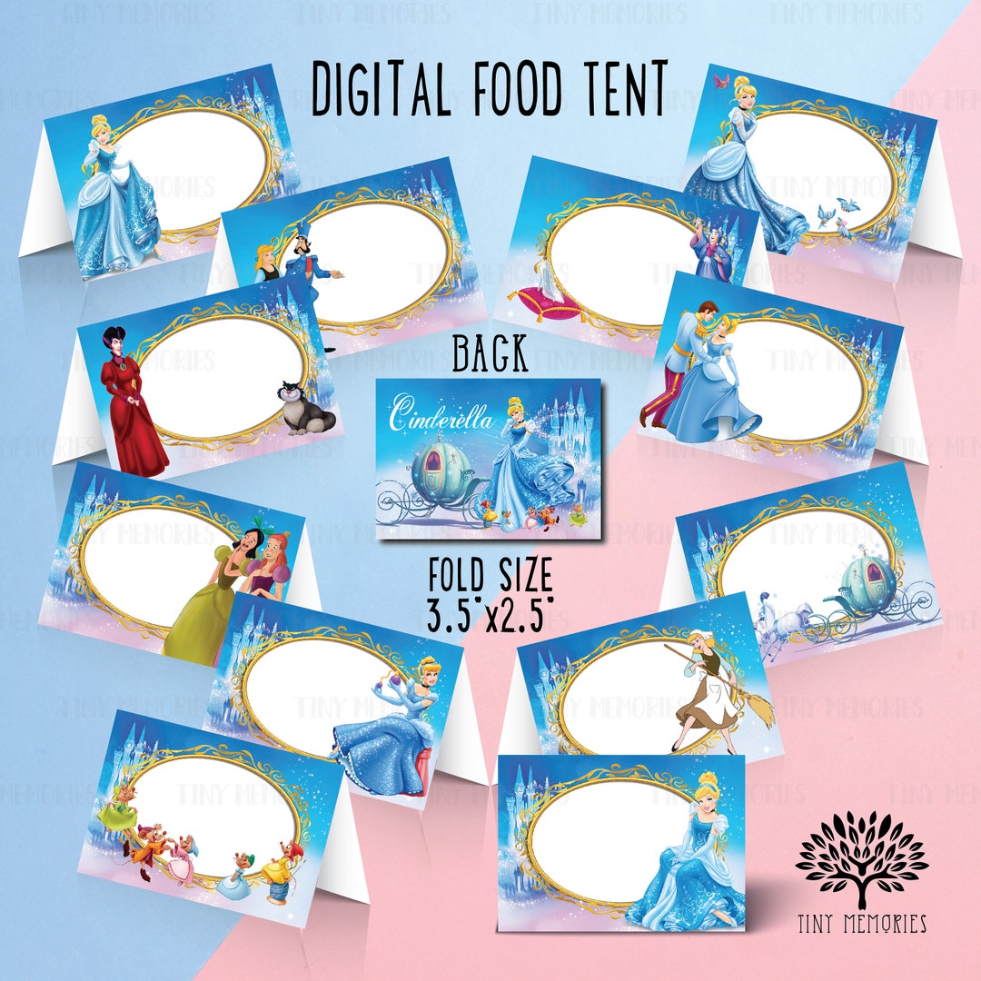 Instant Download Digital Cinderella Food Tent, Favor Tags Princess ...