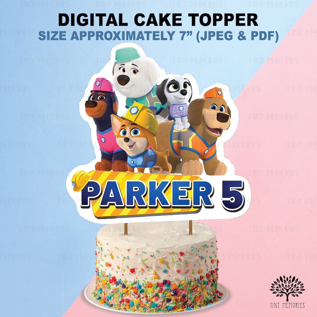 Instant Download Digital Pupstruction Cake Topper, Pupstruction ...