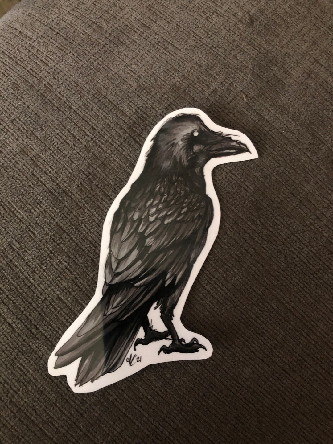Halloween Raven Vinyl Sticker - Etsy