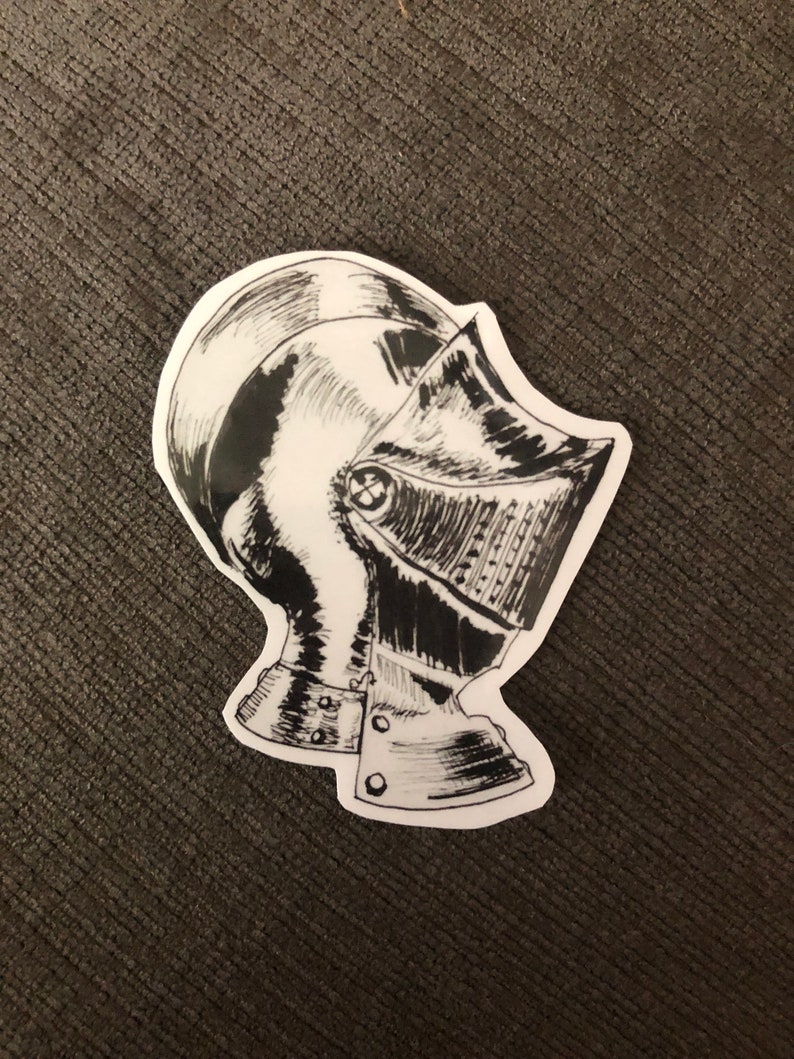 Medieval Knight Armor Helmet Sticker - Etsy