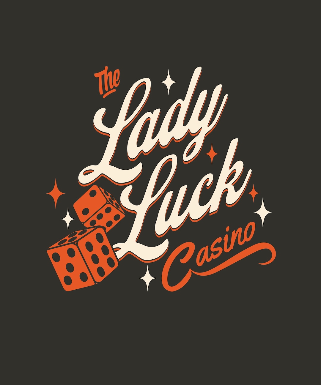 Retro Lady Luck Casino Women PNG Tshirt Design Double Dice Las Vegas ...