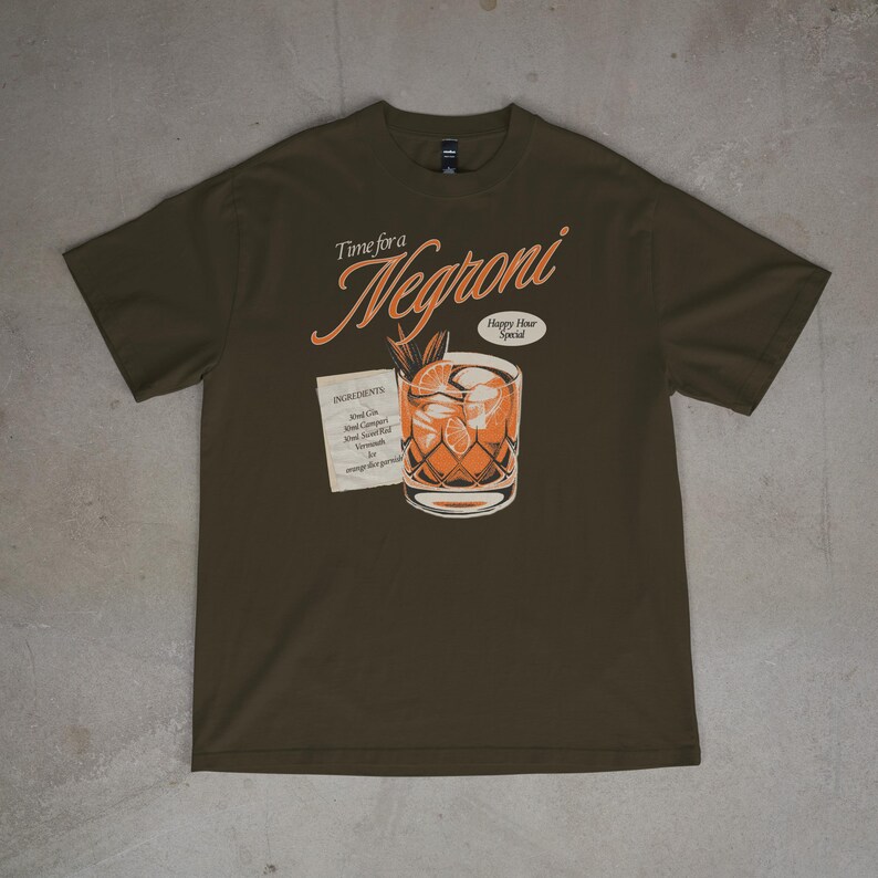 Negroni Cocktail Recipe Shirt Design PNG - Etsy