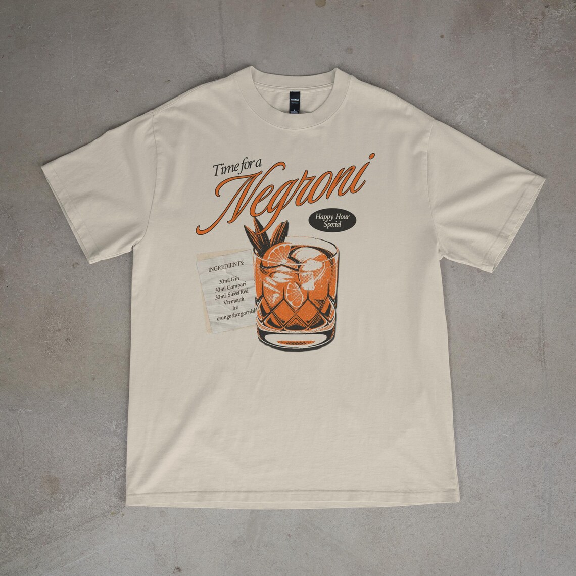 Negroni Cocktail Recipe Shirt Design PNG - Etsy