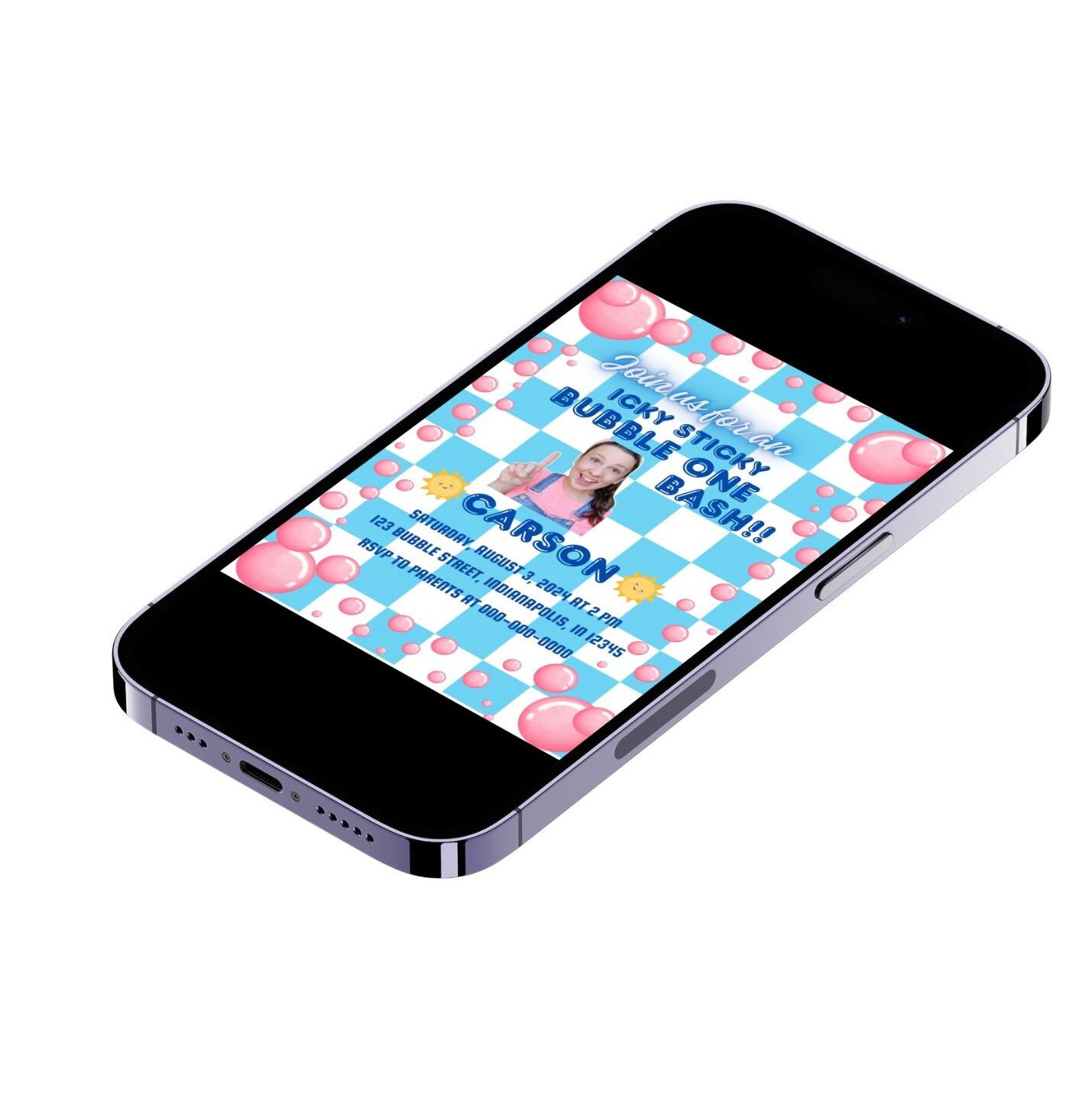 Ms. Rachel Icky Sticky Bubble Gum Birthday Invitation, Its Set for One ...