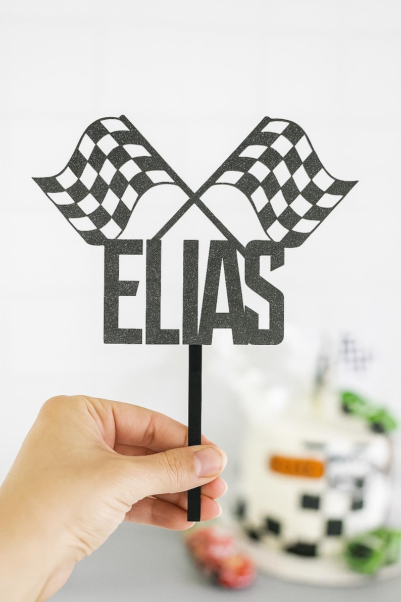 Personalized Race Car Cake Topper, Racing Party Decor - Etsy