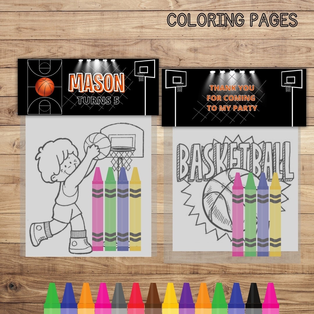 Basketball, Basketball Mini Coloring Pages and Crayons, Basketball ...