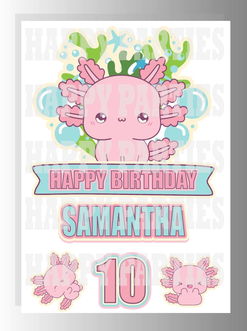 Axolotl, Axolotl Cake Topper, Axolotl Birthday, Axolotl Party Decor ...
