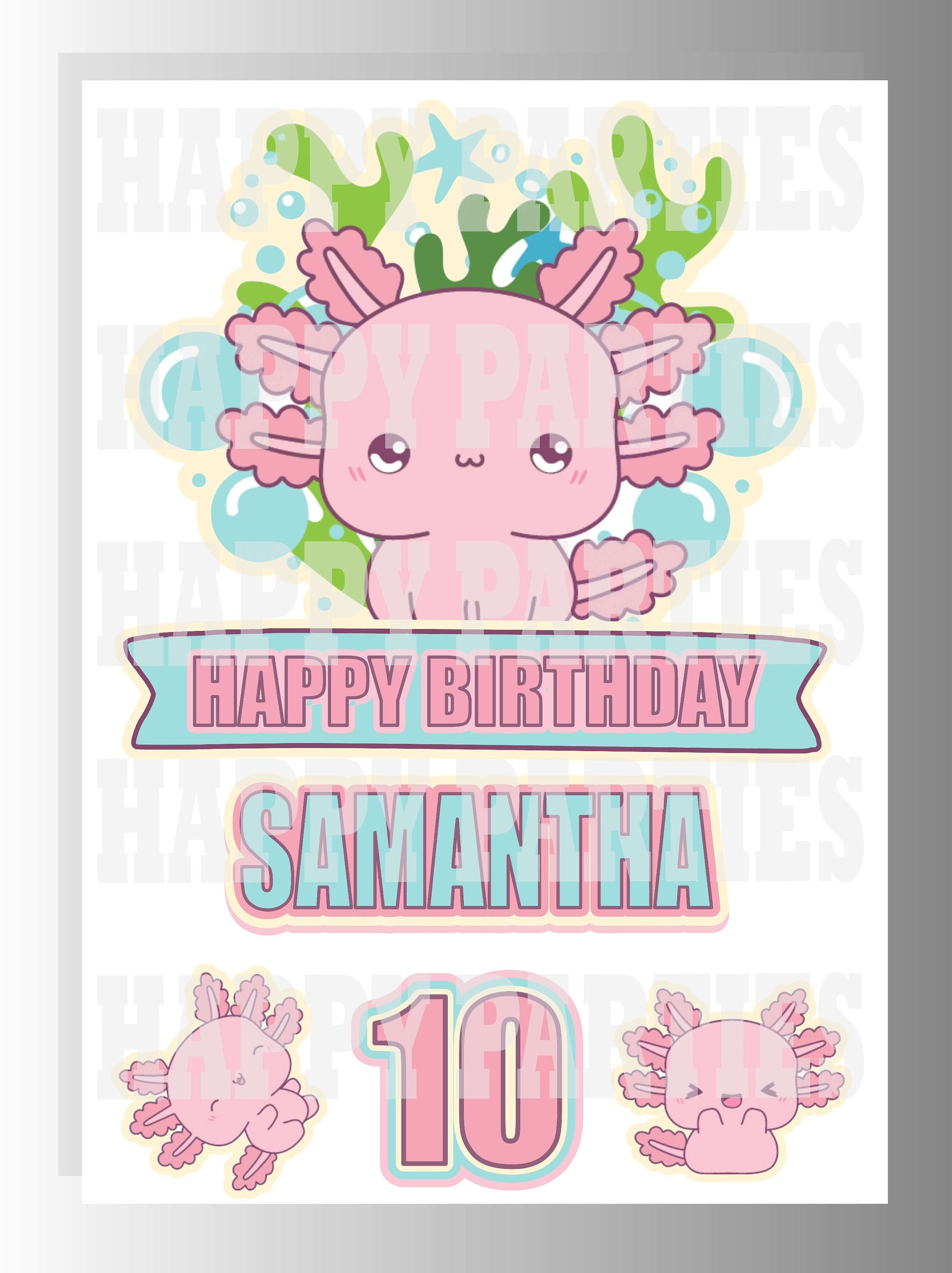 Axolotl, Axolotl Cake Topper, Axolotl Birthday, Axolotl Party Decor ...