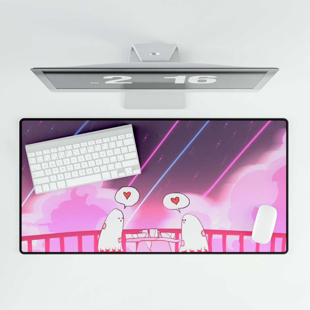 Lofi Ghost Date Aesthetic Wholesome Girl Desk Mats - Etsy