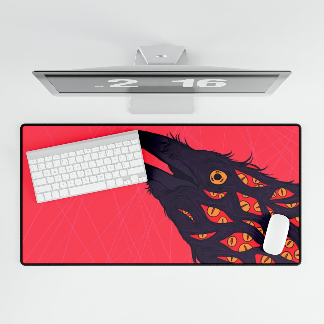 Red and Black Horror Crow Art Desk Mats - Etsy