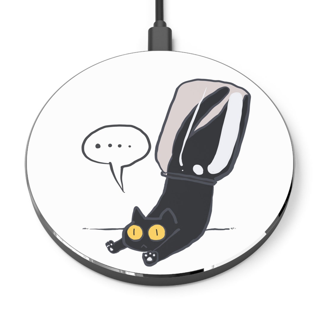 Funny Black Cat Meme Wireless Charger - Etsy
