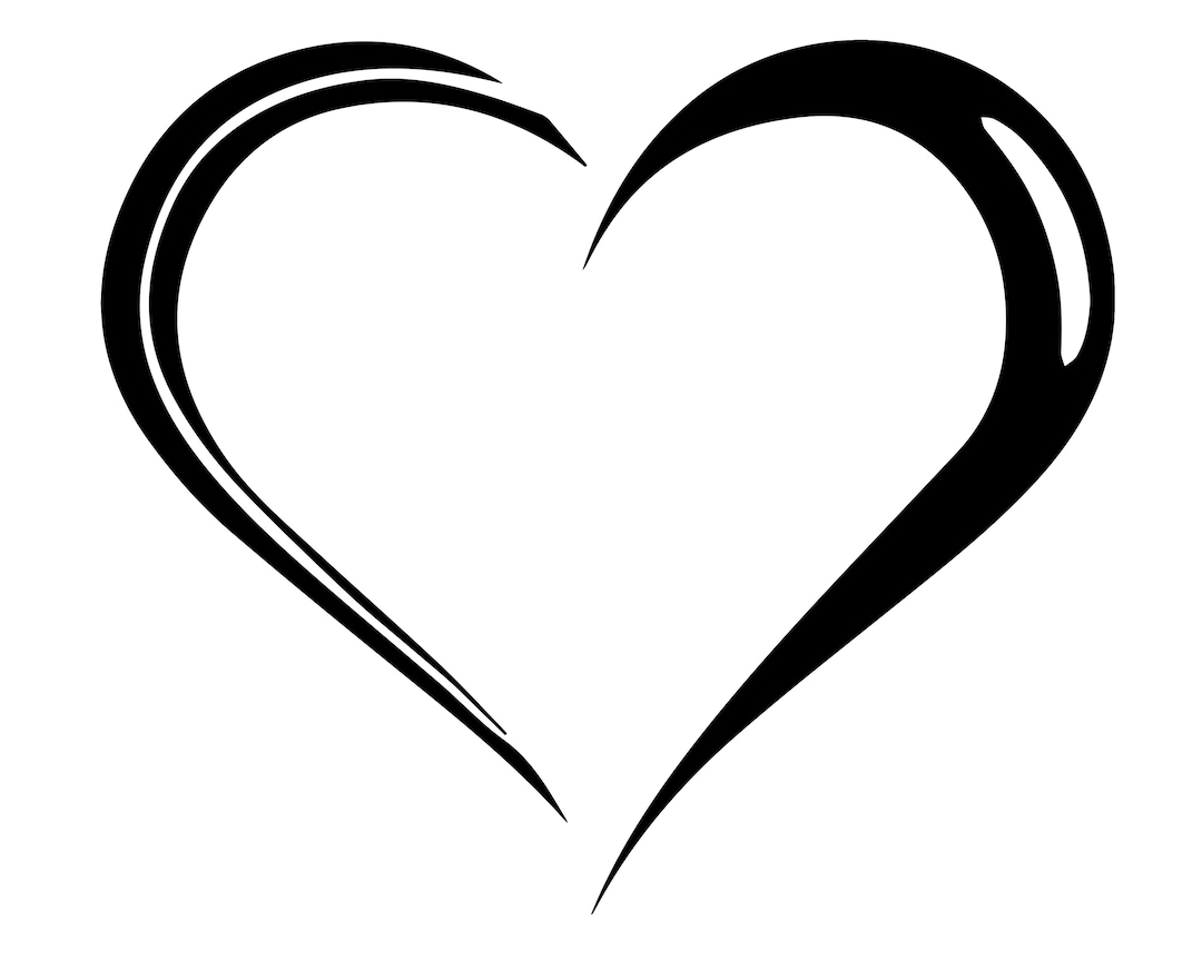 Open Heart. Printable Heart. Digital Heart. Heart on a T-shirt, Glass ...
