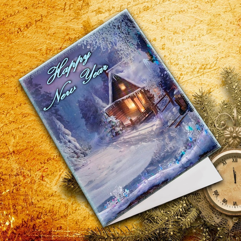 New Year Cards - Etsy