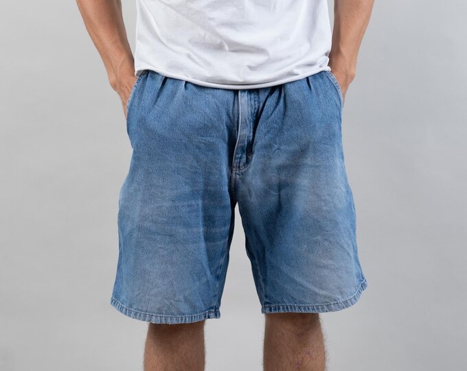 Vintage Denim Jorts Oversized Baggy Jeans Pants Shorts 80s Size L 33 ...