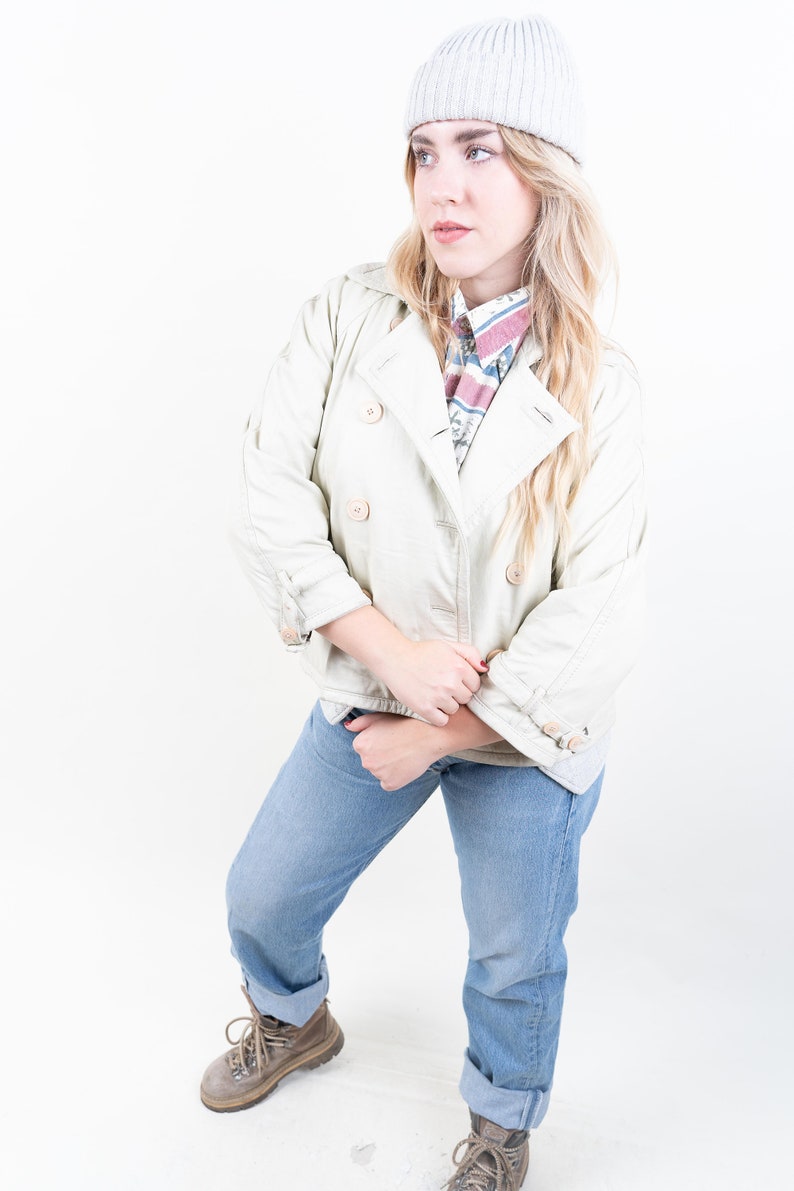 Vintage Leather Bomber Jacket White Suede Jacket Size L 80s 90s - Etsy