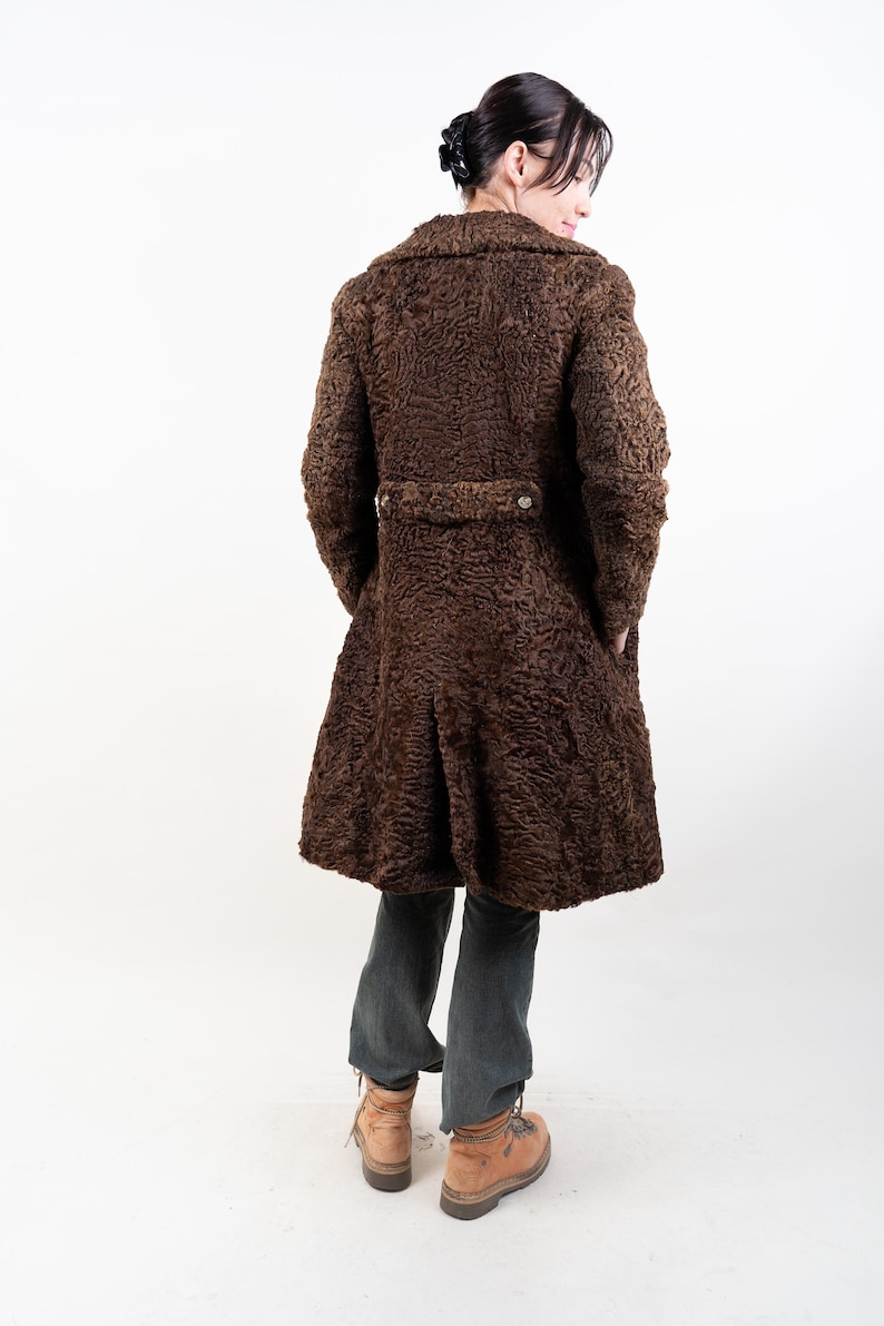 Vintage Brown Broadtail Lamb Fur Persian Coat Size S 80s 90s - Etsy
