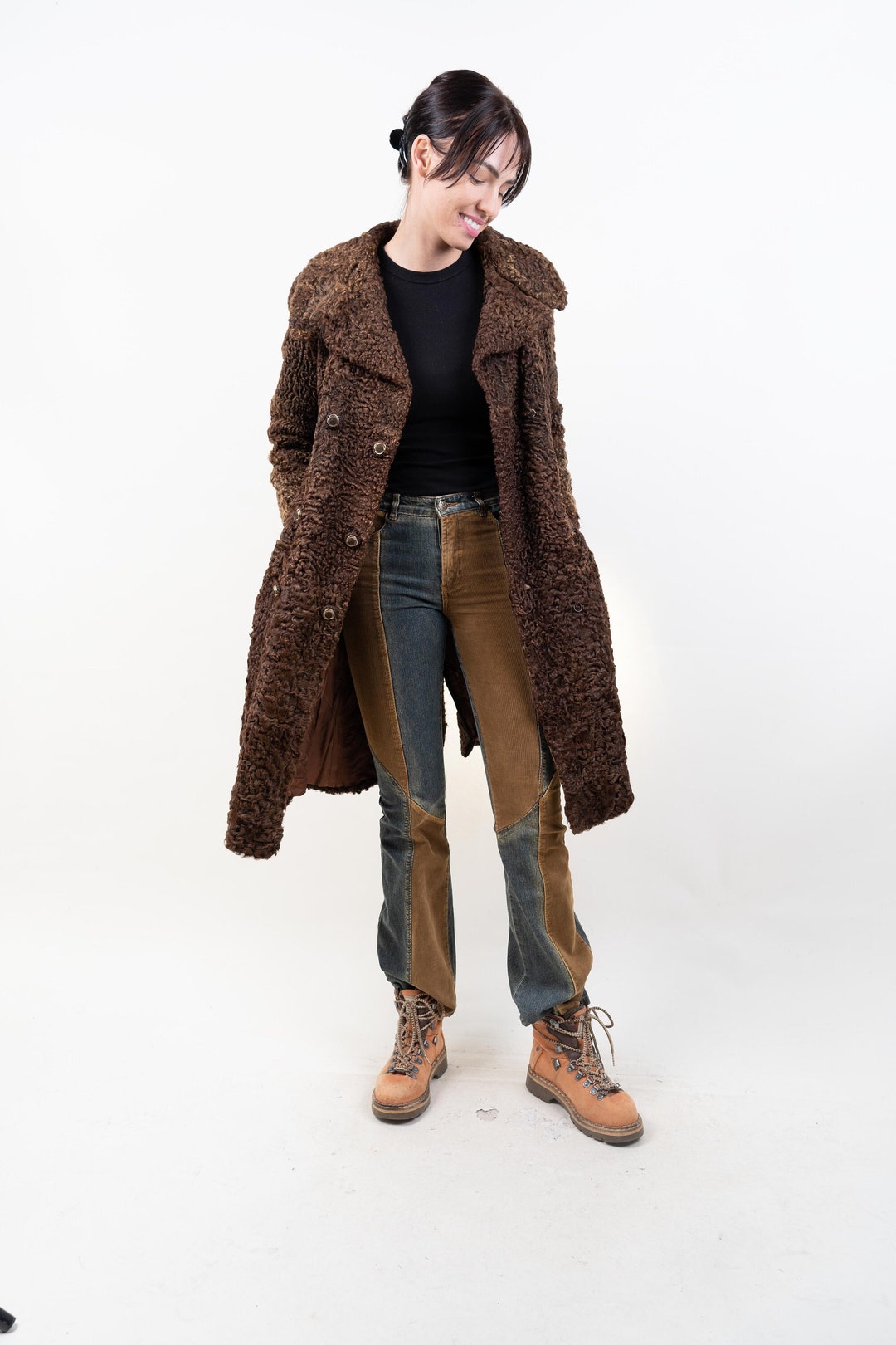 Vintage Brown Broadtail Lamb Fur Persian Coat Size S 80s 90s - Etsy