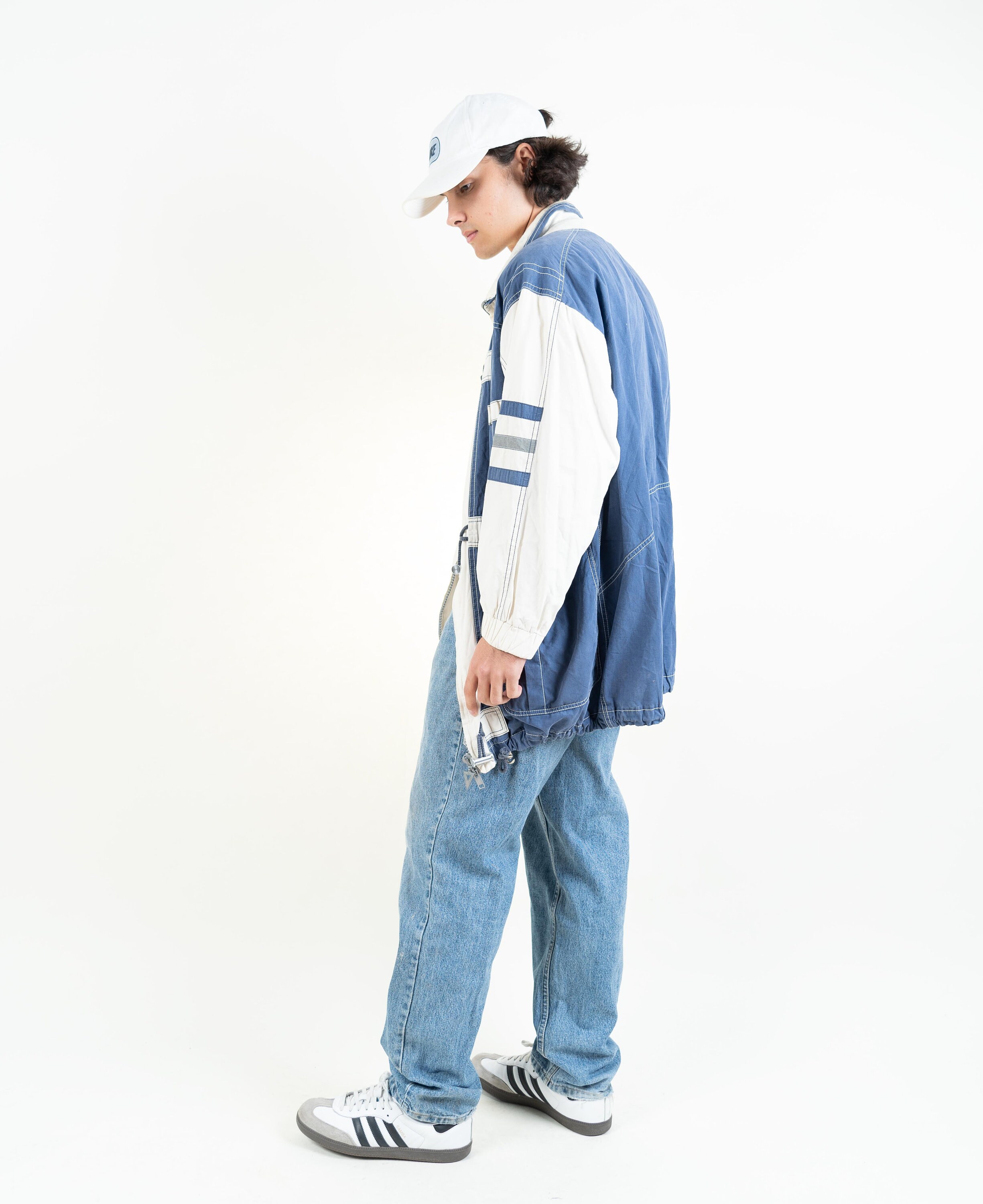 Vintage Parka Jacket Blue and White Sailing Jacket Size M 80s 90s - Etsy