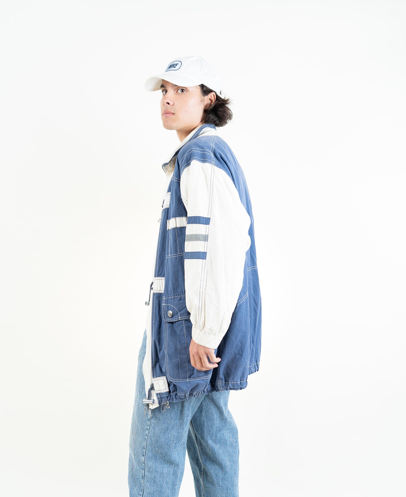 Vintage Parka Jacket Blue and White Sailing Jacket Size M 80s 90s - Etsy