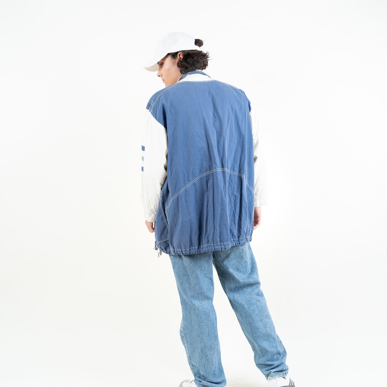 Vintage Parka Jacket Blue and White Sailing Jacket Size M 80s 90s - Etsy
