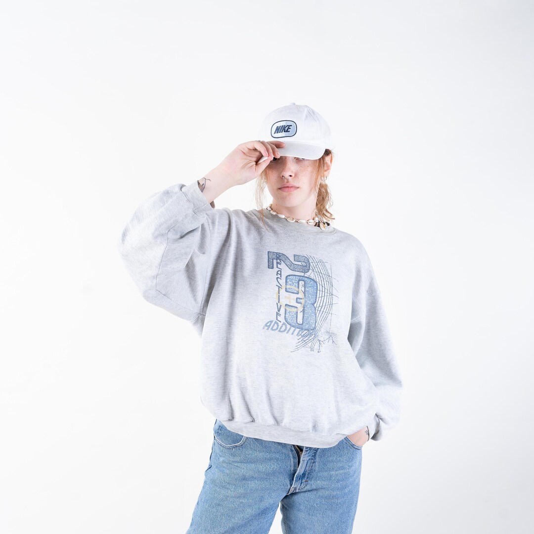 80s Vintage Cotton Colleague Gray 80s 90s Size L - Etsy