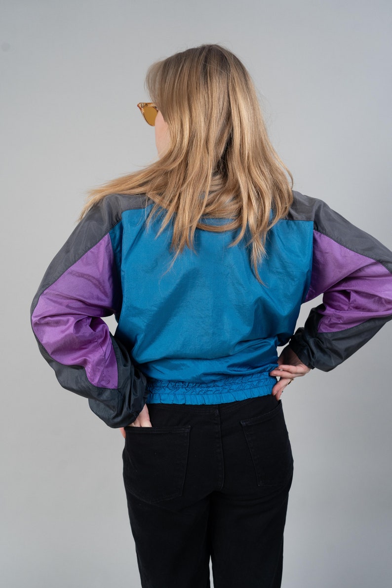 Vintage Puma Windbreaker Jacket Blue Gray Color Block Size L Gender ...