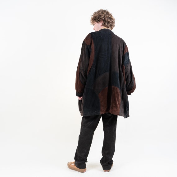 vintage leather parka distressed suede jacket brown o… - Gem