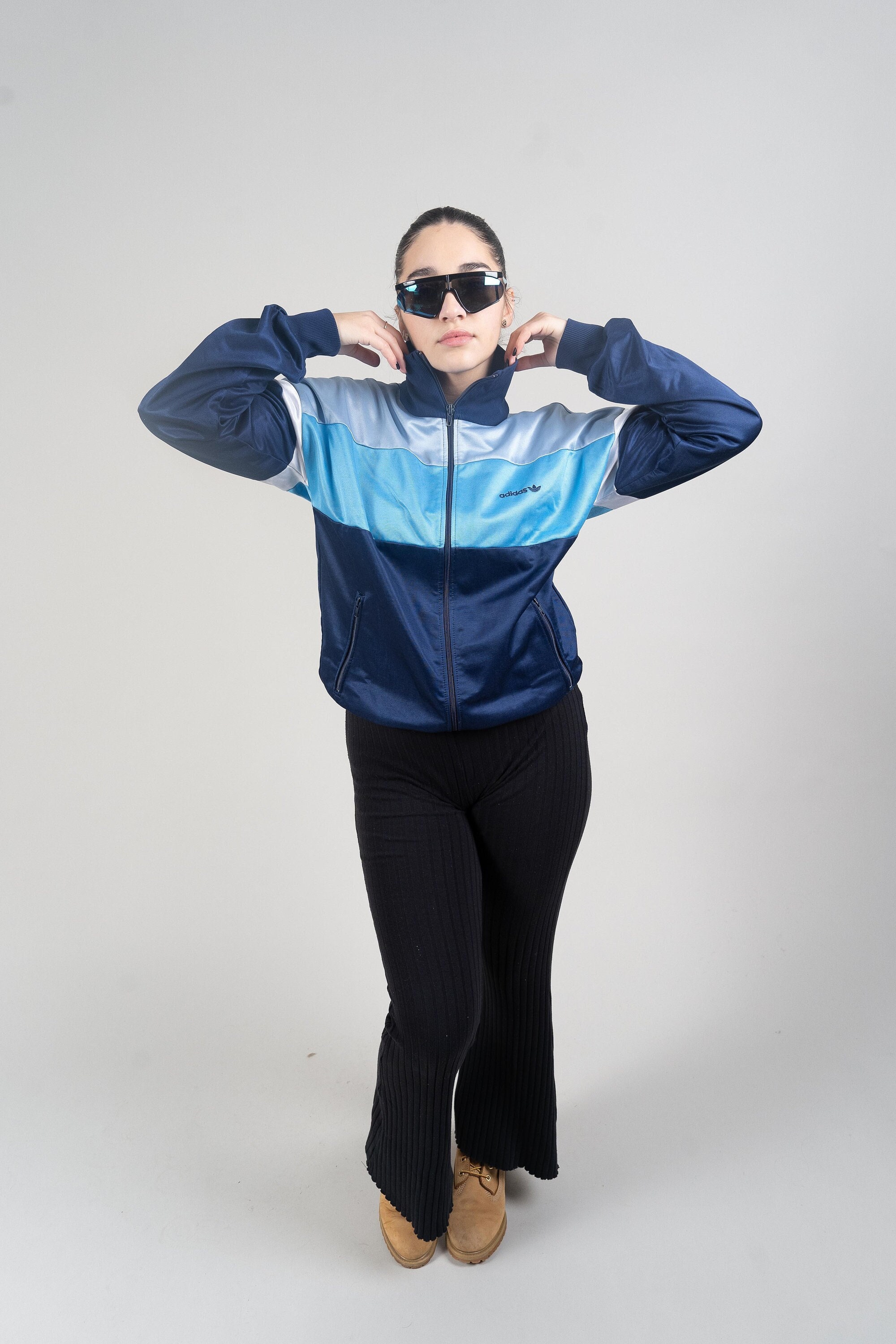 Vintage Adidas Jacket Blue Color Block Size M 80s 90s - Etsy Vintage Adidas Jacket Blue Color Block Size M 80s 90s - Etsy