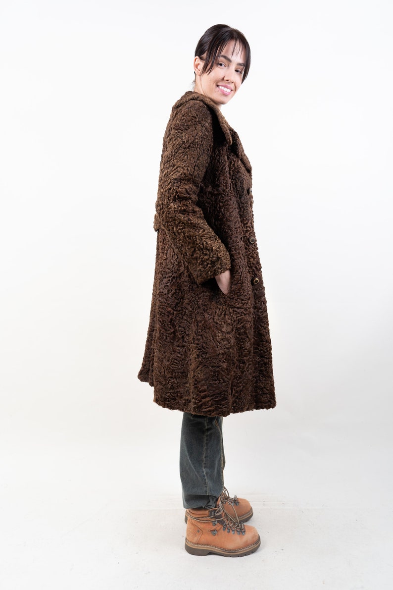 Vintage Brown Broadtail Lamb Fur Persian Coat Size S 80s 90s - Etsy